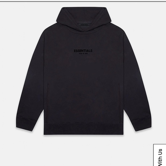 Essentials | Other | Fear Of God Essentials Jet Black Hoodie | Poshmark